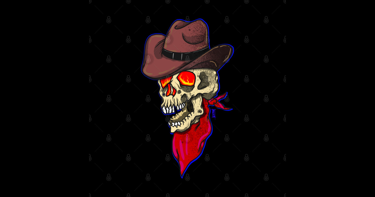 Cowboy skull - Cowboy Skull - Sticker | TeePublic