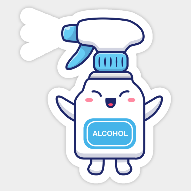 Cute Disinfectant Cartoon (2) - Coronavirus - Sticker | TeePublic