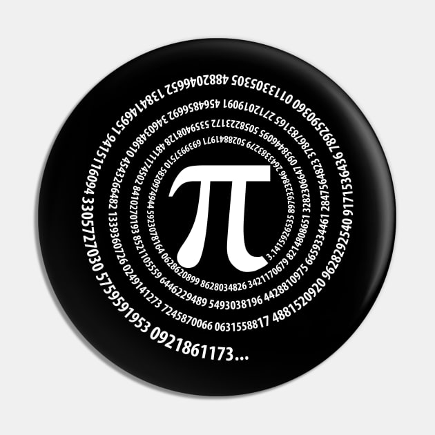 Pi Sign Sequence Spiral Design - Pi Spiral - Pin | TeePublic