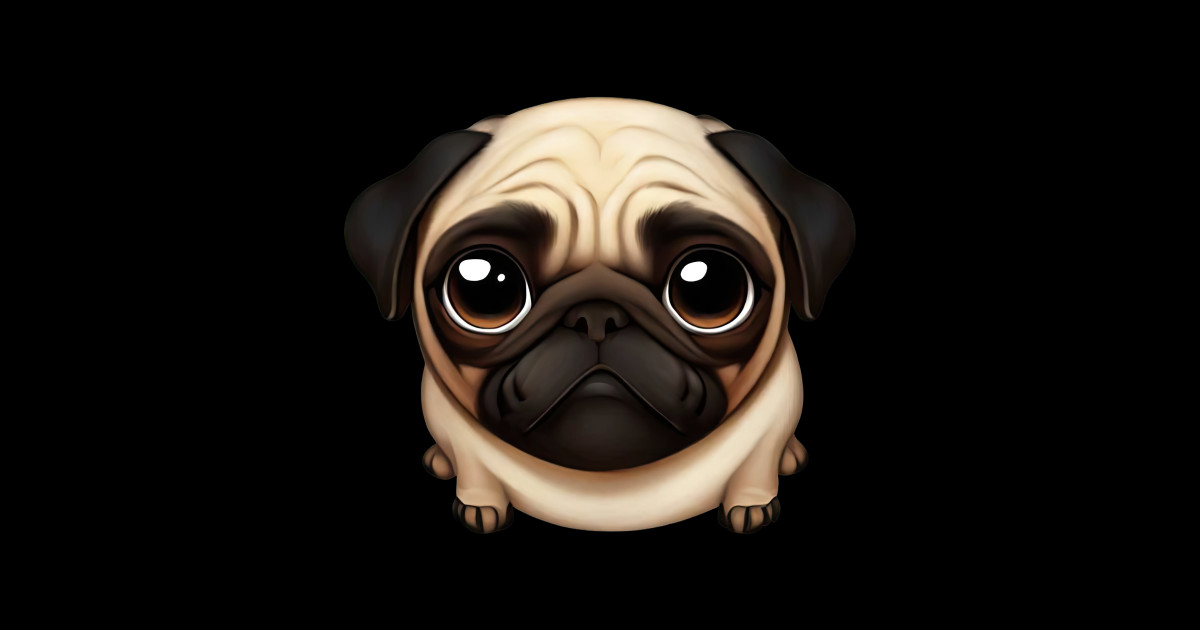 Delightful Pug Design - I Love Pugs - Sticker | TeePublic