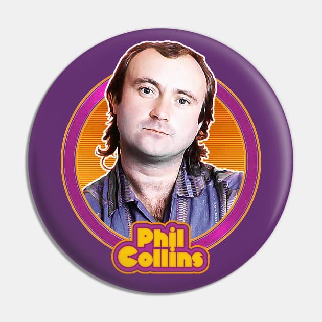 Phil Collins // Retro 80s Fan Design - Phil Collins - Pin | TeePublic