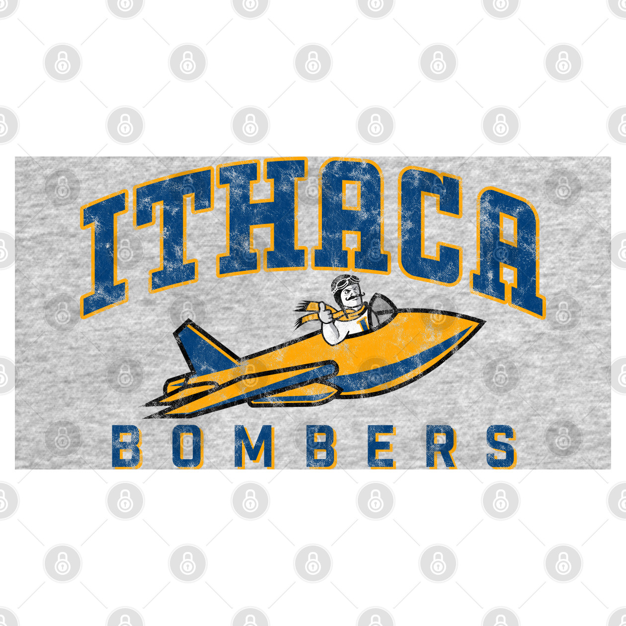 Ithaca Bombers Retro Logo in vintage design - Ithaca - T-Shirt | TeePublic