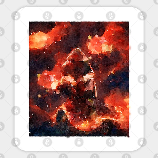 Fire Assassin Watercolor - Watercolor - Sticker | TeePublic