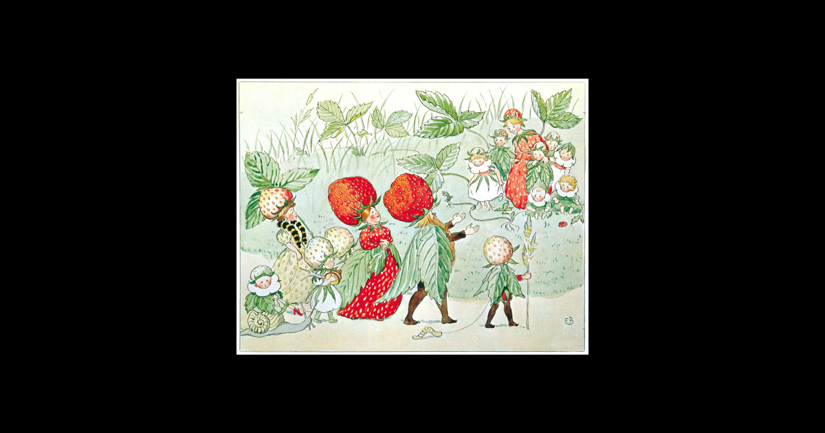 Cute Little Strawberry Garden People Fairy Tale - Strawberry - Sticker ...