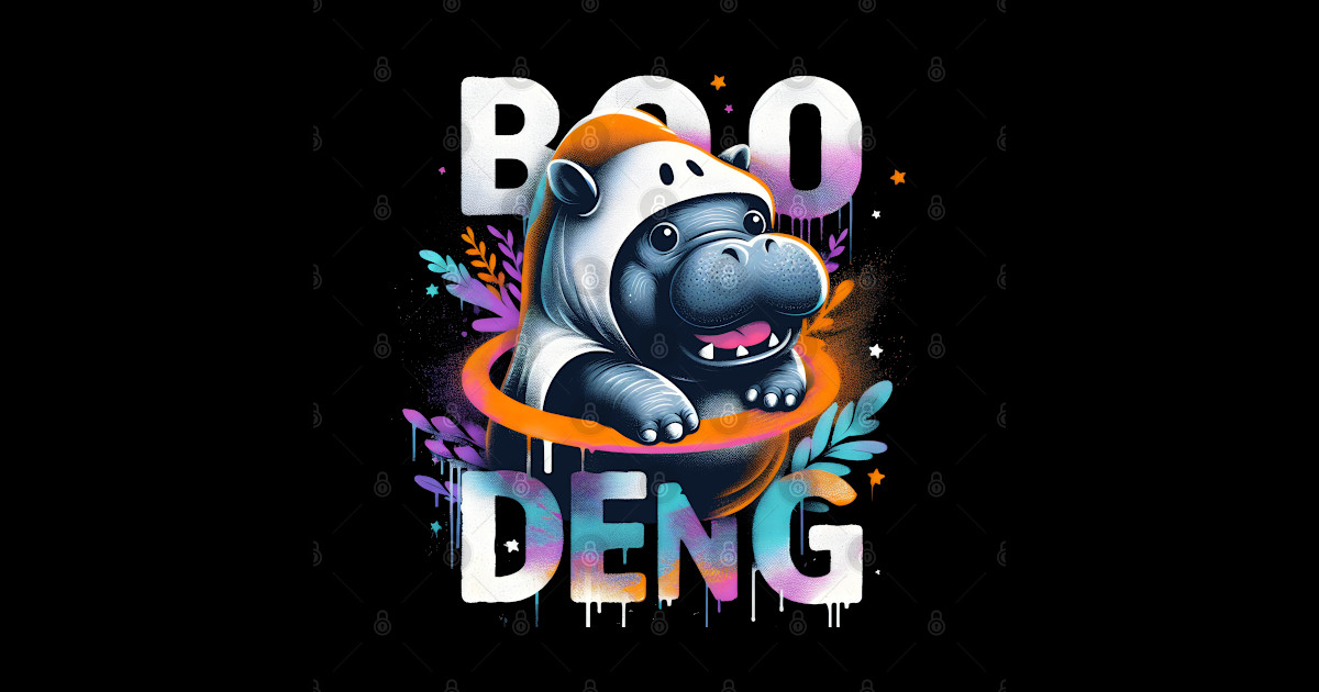 Boo Deng Moodeng Fun Viral Famous Hippo Ghost Halloween Puns - Moo Deng ...