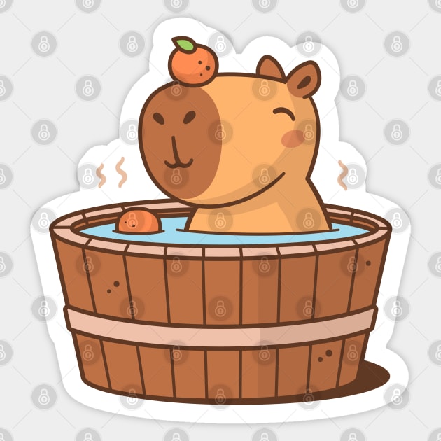 Capybara Hot Tub - Capybara Bath - Sticker | TeePublic
