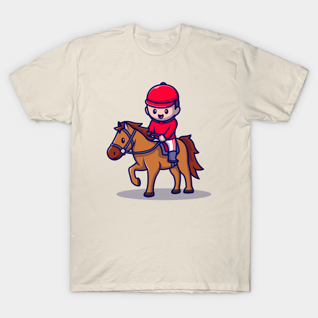 Cute People Riding Horse - Horse Riding - T-Shirt | TeePublic