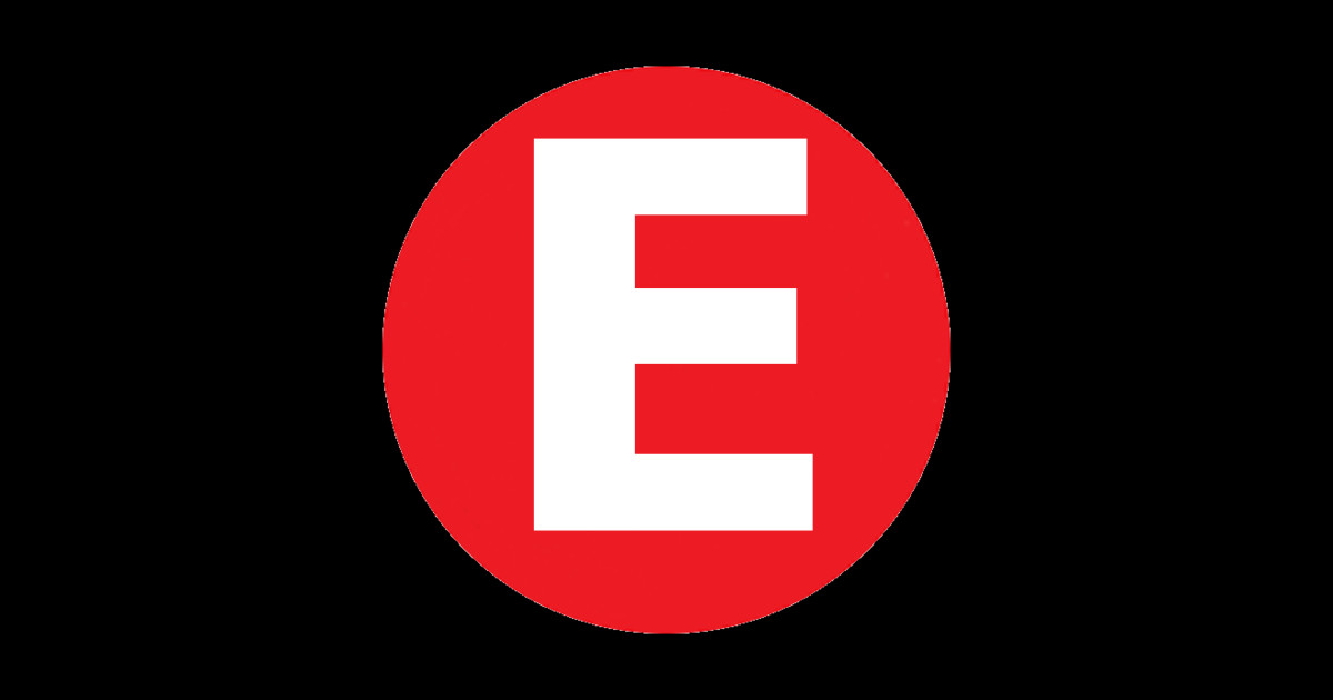 Letter E Big Red Dot Letters & Numbers - Red - Sticker | TeePublic