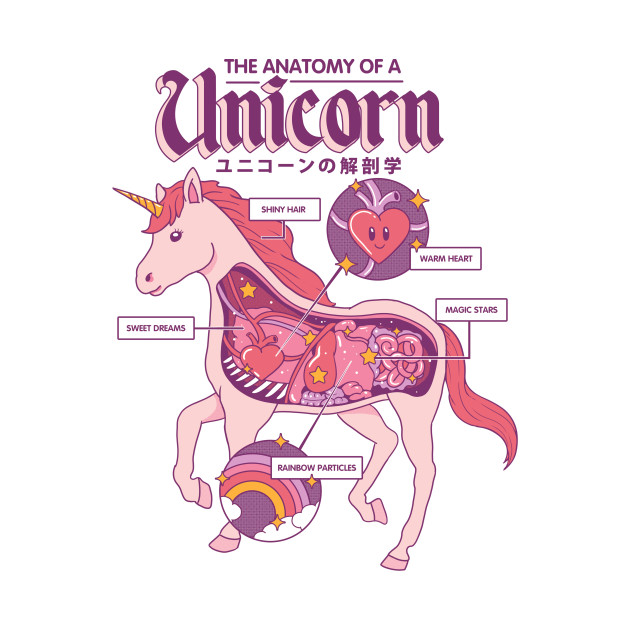The Anatomy of a Unicorn - Unicorn - T-Shirt | TeePublic