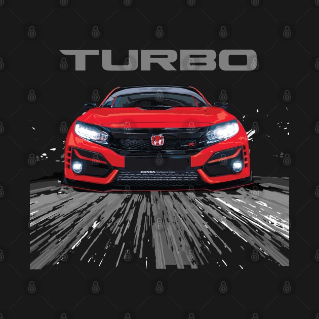 Turbo JDM Type Rallye Red FK8 Hatch anime style - Civic Type R - T ...