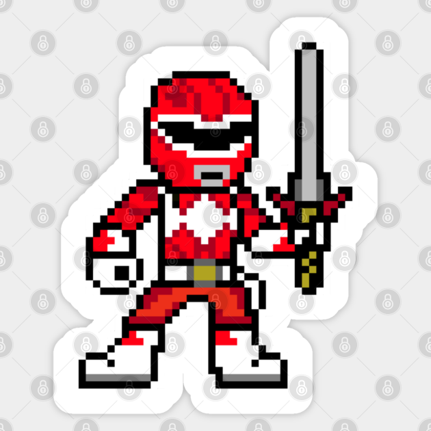 Red Ranger Pixel - Power Rangers - Sticker | TeePublic