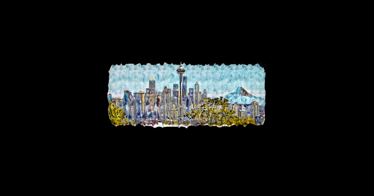 Good Morning Seattle Skyline - Good Morning - Sticker | TeePublic