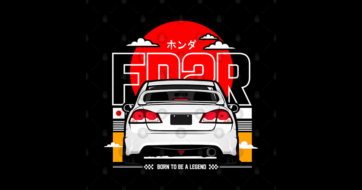 Honda Civic FD Type R JDM Legend - Automotive Artwork - Sticker | TeePublic