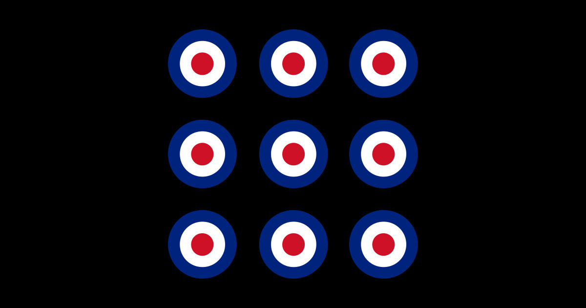 Red, White & Blue Roundel Target Pattern - Colour Stripes - T-Shirt ...