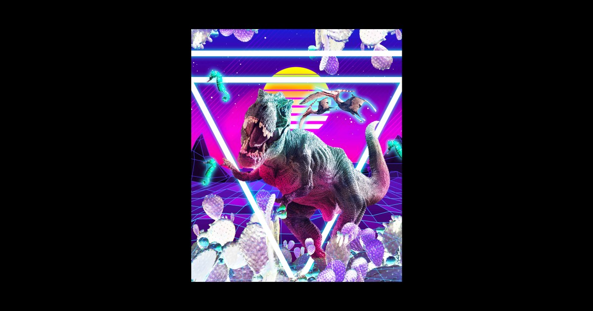 Dinosaur Rave Raving T-Rex - T Rex - Sticker | TeePublic