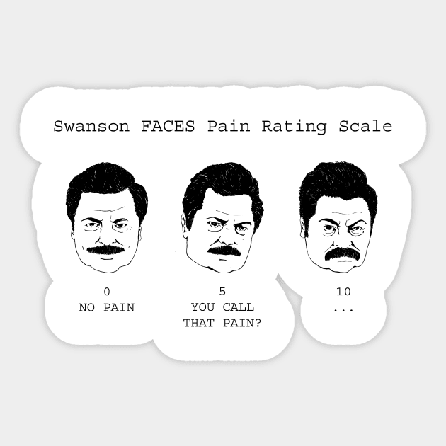 Swanson Pain Chart - Tv - Sticker | TeePublic