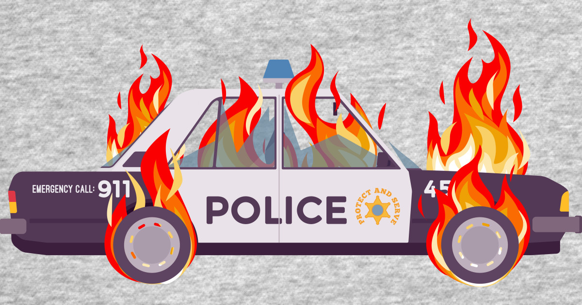 Flaming Cop Car - Acab - Kids T-Shirt | TeePublic