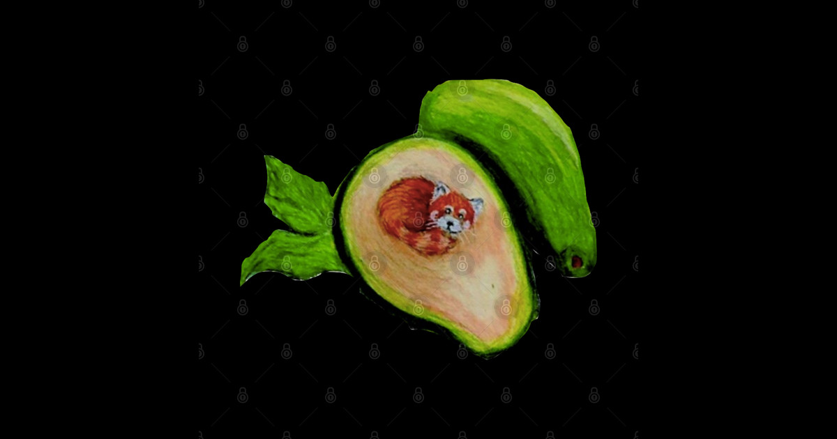 Red Panda Avocado - Avocado - Sticker | TeePublic