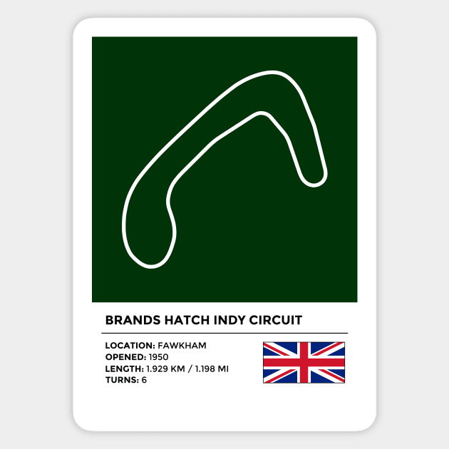 Brands Hatch Indy Circuit [info] - Racing - Sticker | TeePublic