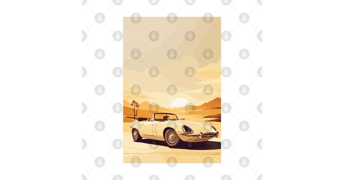 Vintage Car Desert Poster - Classic Cars - T-Shirt | TeePublic