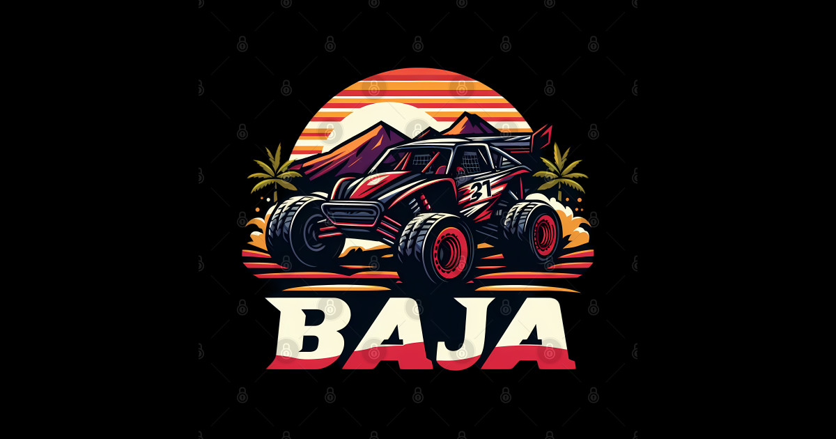 Baja Race Car - Baja Race Car - Sticker | TeePublic