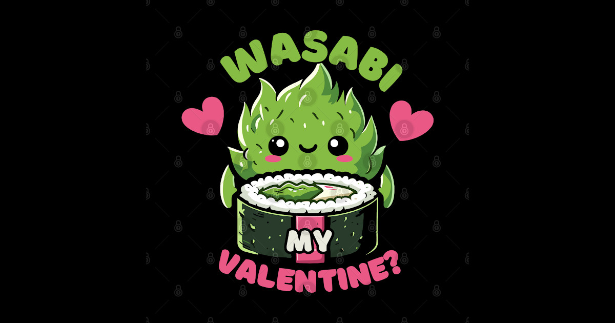 Wasabi My Valentine | Cute Design for Couples | Kawaii Food Puns ...