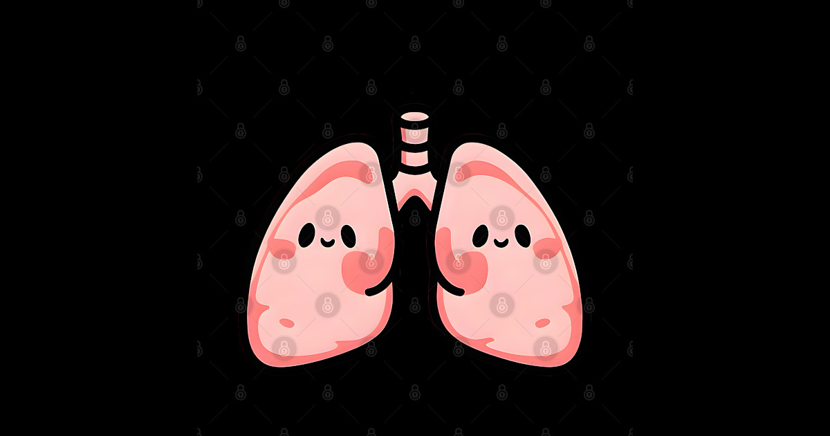 Funny Kawaii Lung Pun - Don’t Hold Your Breath - Cute Medical Humor ...