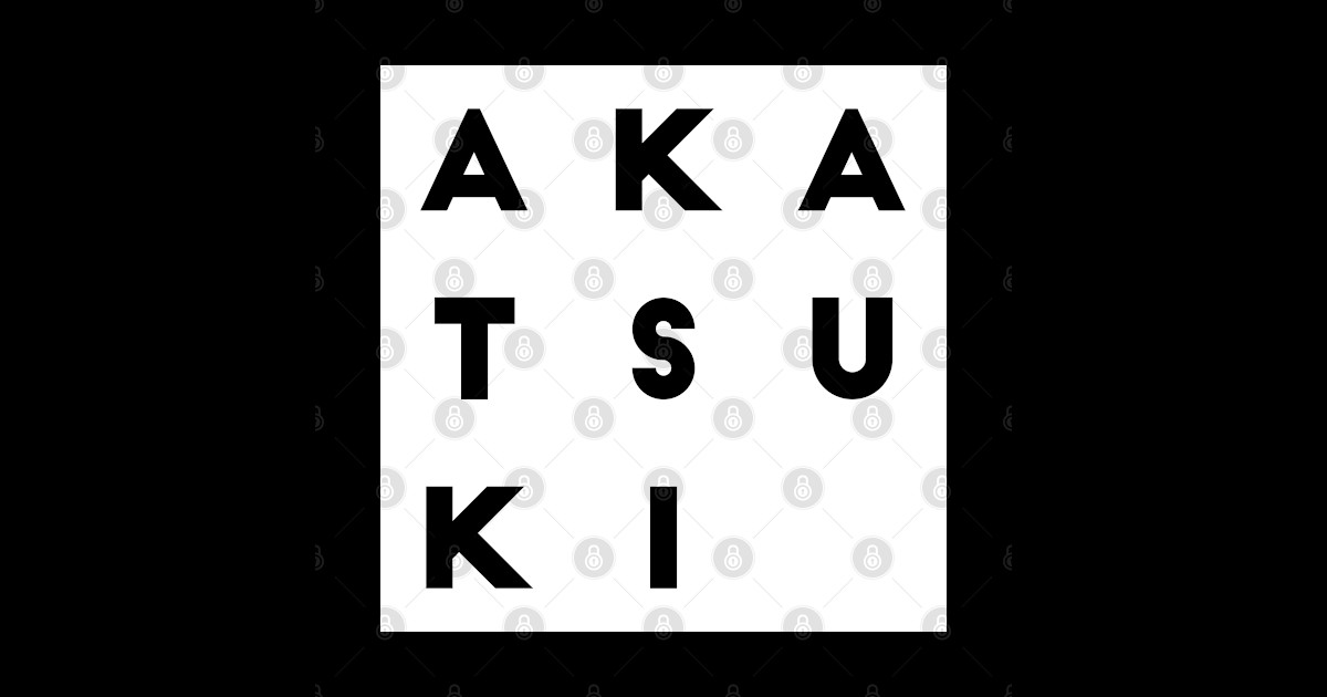 Akatsuki | Black and white square and letters - Akatsuki - Sticker ...