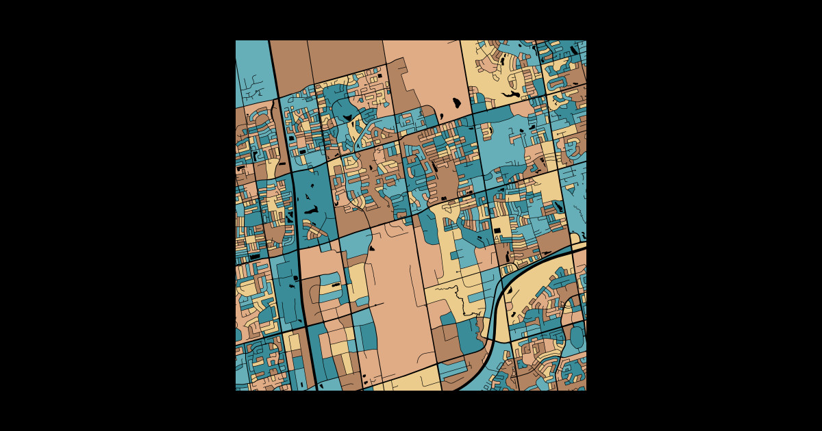 Vaughan Map Pattern in Mid Century Pastel - Vaughan Map - Sticker ...