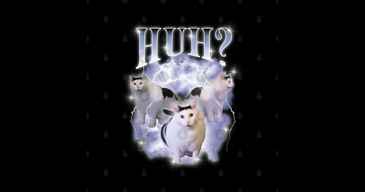 Huh Cat Meme Chunky Ben 90s Bootleg Rap Vintage Graphic - Huh Cat Meme ...