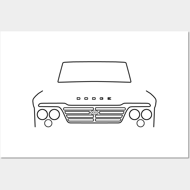 Vintage 1960s Dodge 100 Sweptline D/W series truck black outline ...
