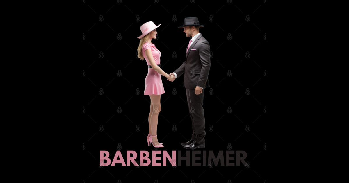 BARBENHEIMER CLASSIC WHITE - Barbenheimer - Sticker | TeePublic