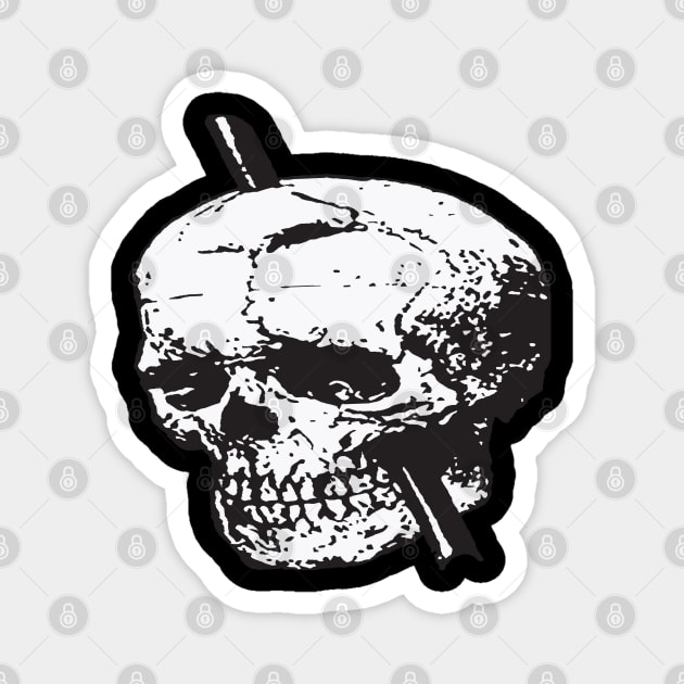 Black and White Skull of Phineas Gage With Tamping Iron Vector ...