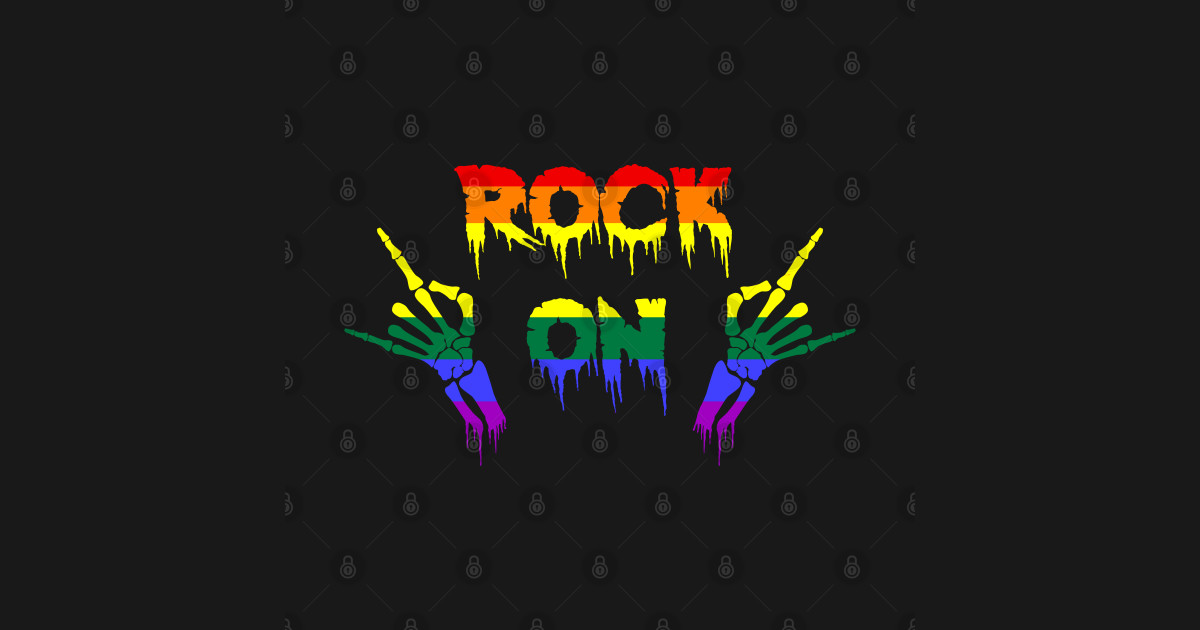 Rock On LGBT Rainbow Pride Flag - Rock On Hand Sign - T-Shirt | TeePublic