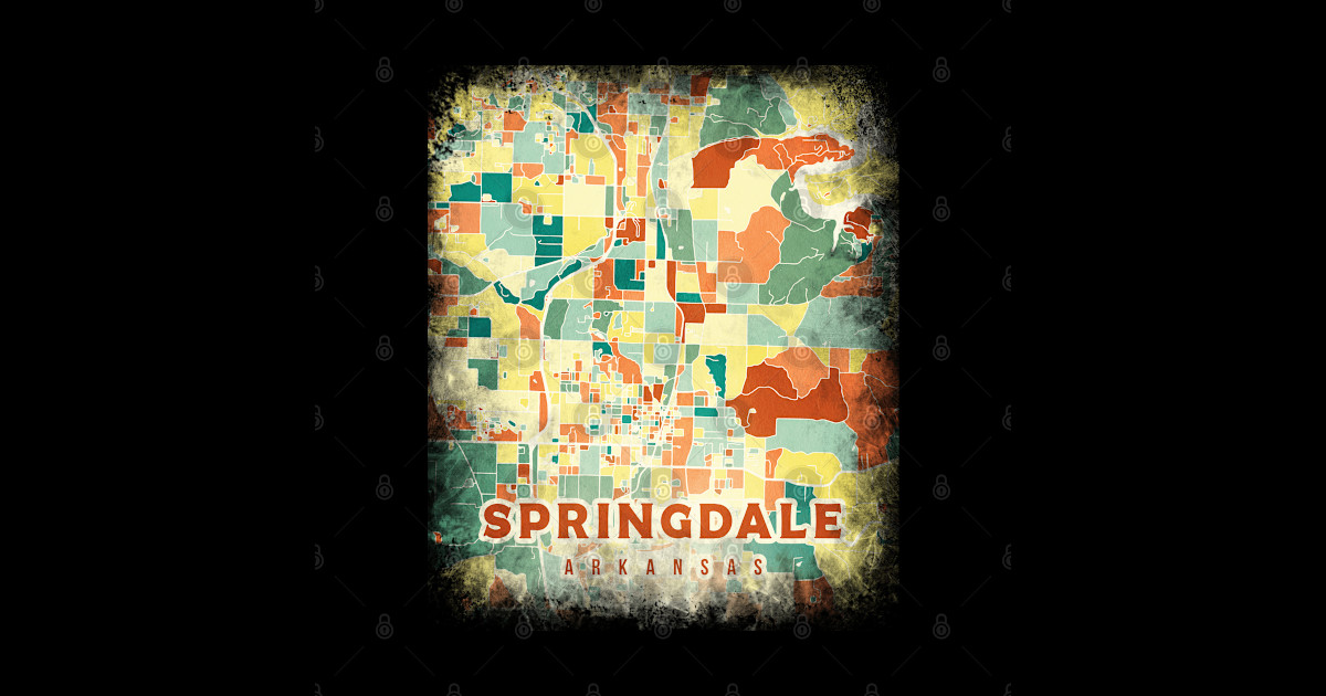 Springdale Arkansas US map - Springdale - T-Shirt | TeePublic