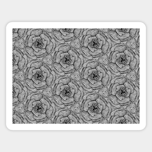 Continuous Flower Line Pattern - Flower - Sticker | TeePublic