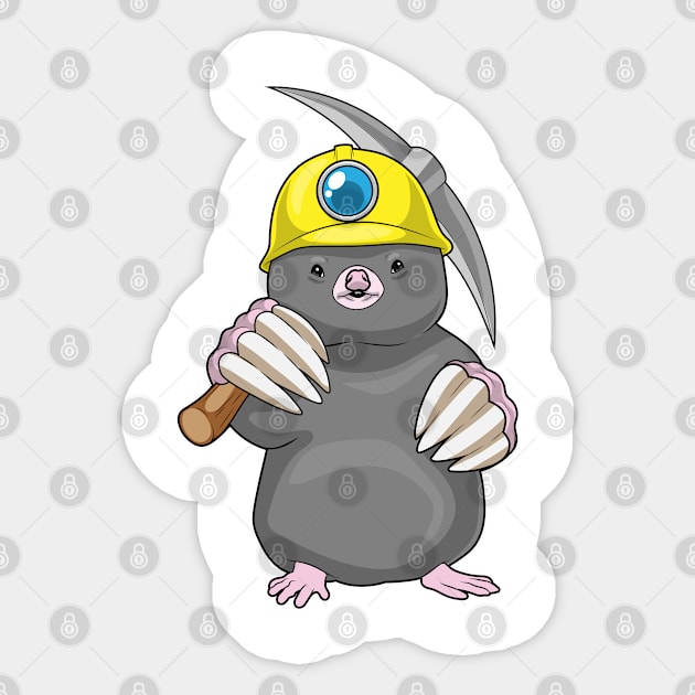 Mole Miner Pickaxe Mining - Mole - Sticker | TeePublic