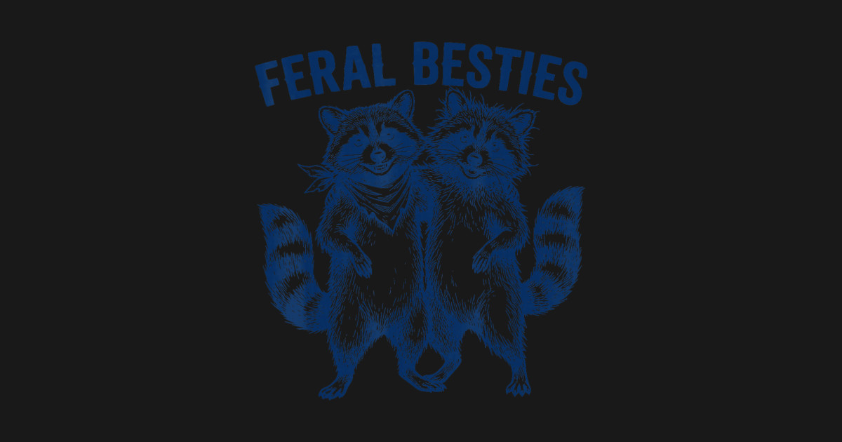 Possum Feral Besties Matching Twin Raccoon Style Funny Friendship Retro ...