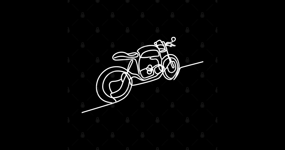 Cafe Racer Line Drawing - Cafe Racer - Sticker | TeePublic
