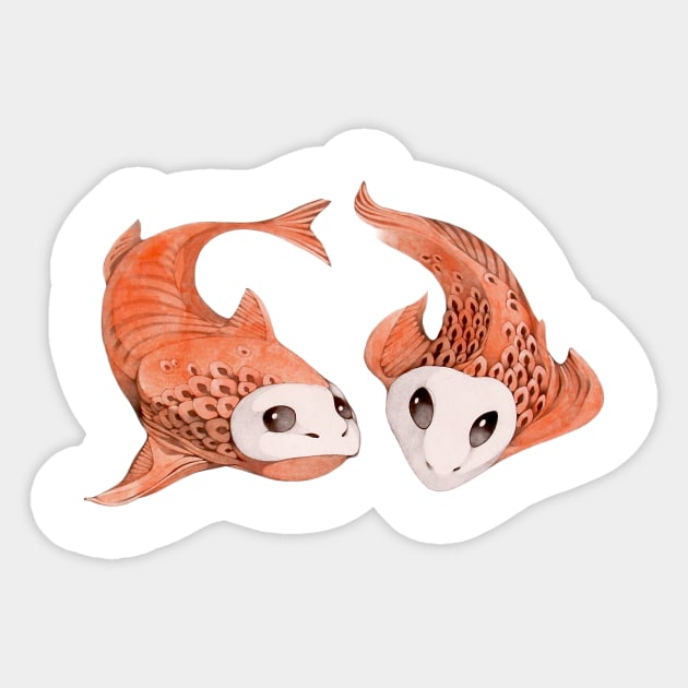 masked pink fish - Animals - Sticker | TeePublic