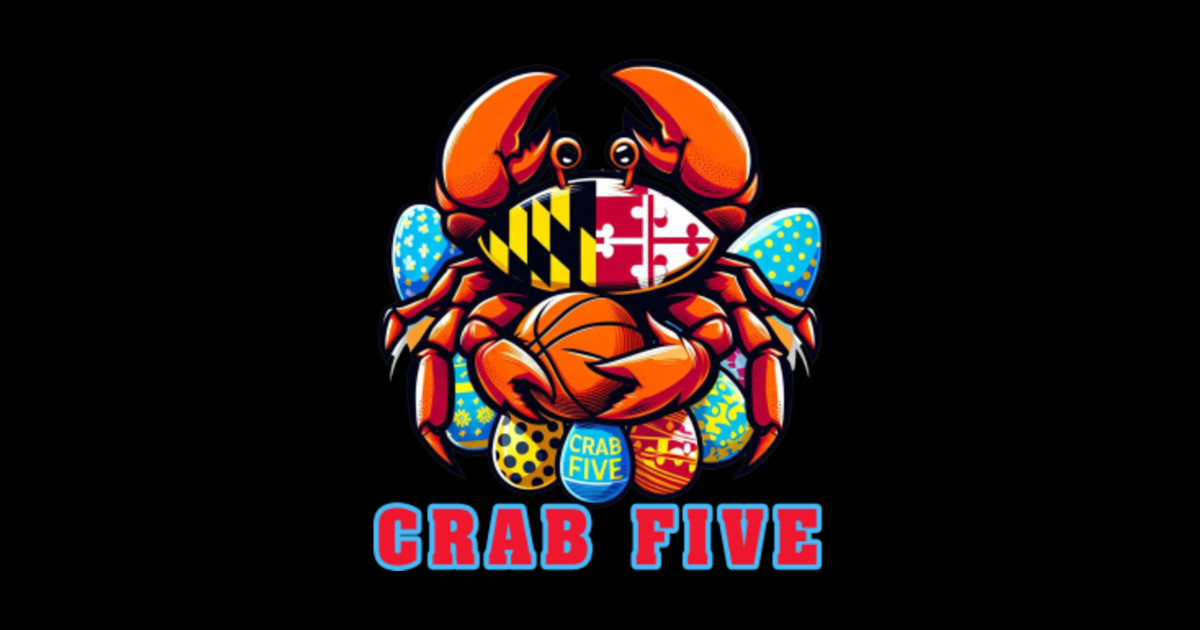 Crab Five, Easter Vibes - Crab Five Crab Flag - Sticker | TeePublic