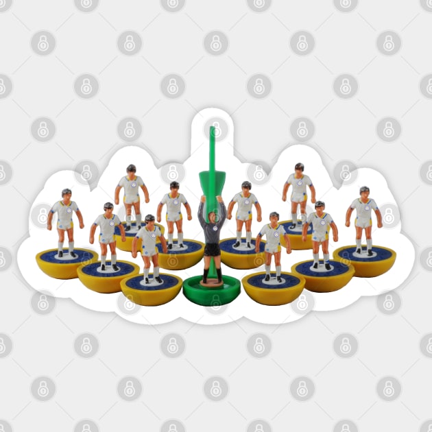 Leeds Utd classic subbuteo design - Leeds - Sticker | TeePublic
