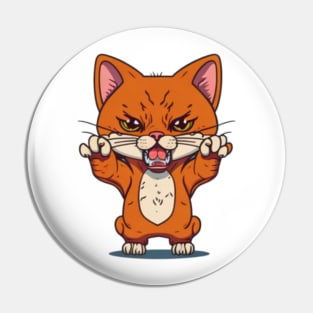 Cat Cartoon Middle Finger Pins and Buttons for Sale | TeePublic
