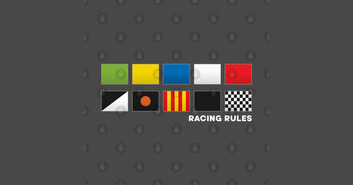 'Racing Rules' F1 Flag Motorsport White Text Design - Formula 1 - T ...