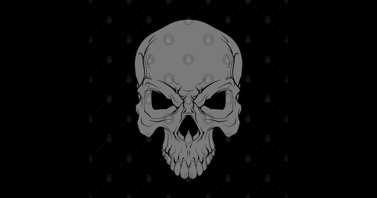 Aggressive skull - Skull - Sticker | TeePublic
