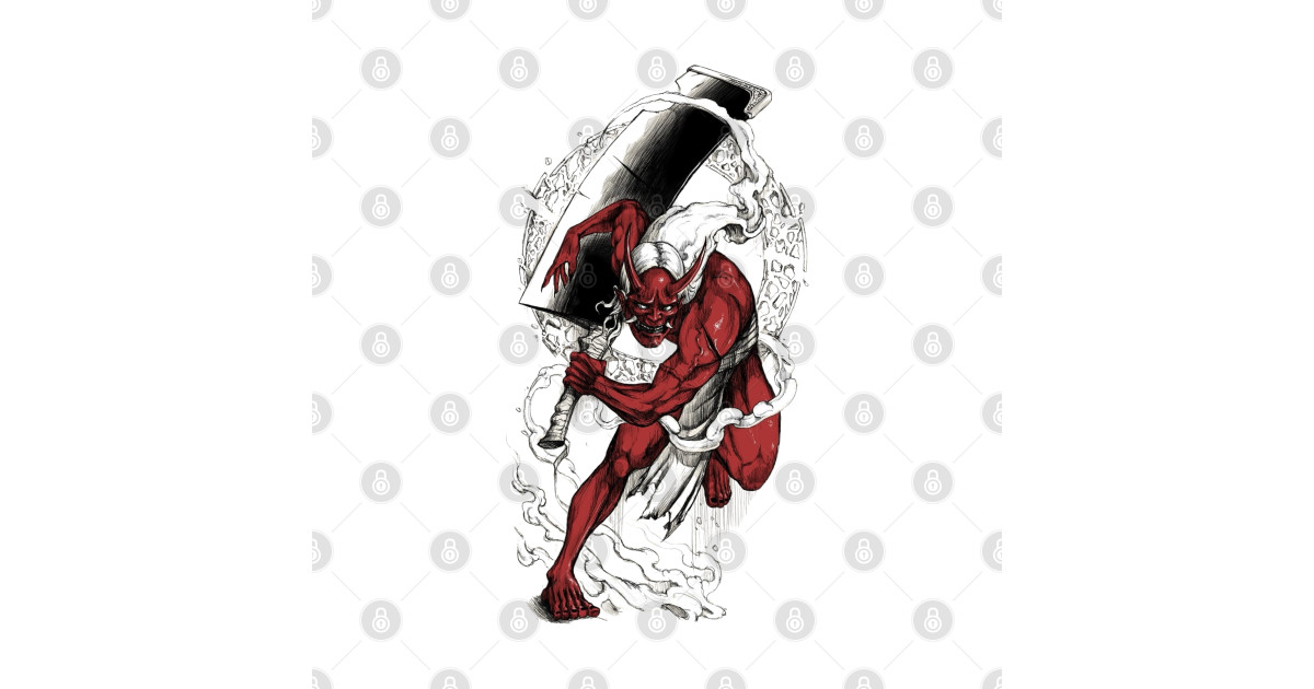 Red Demon Aka Oni San - Oni - T-Shirt | TeePublic