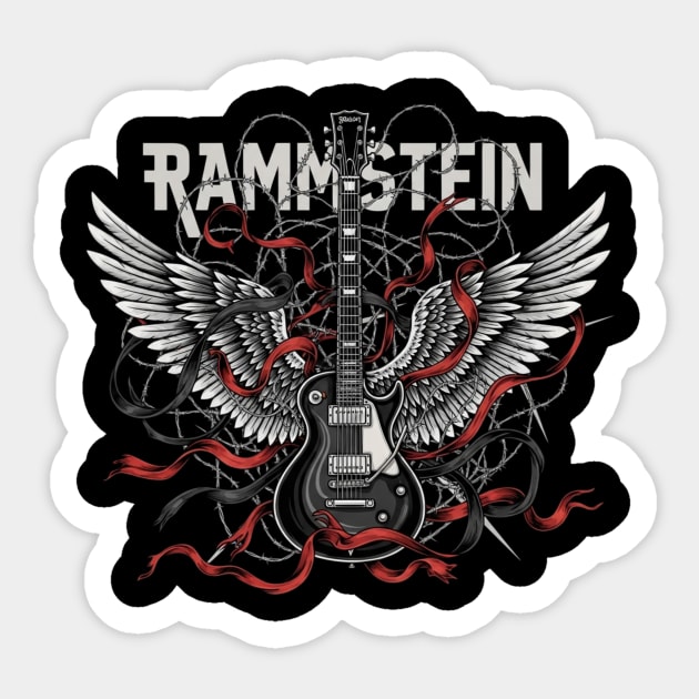 Rammstein Guitar Angel Wings - Rammstein Guitar Angel Wings - Sticker ...