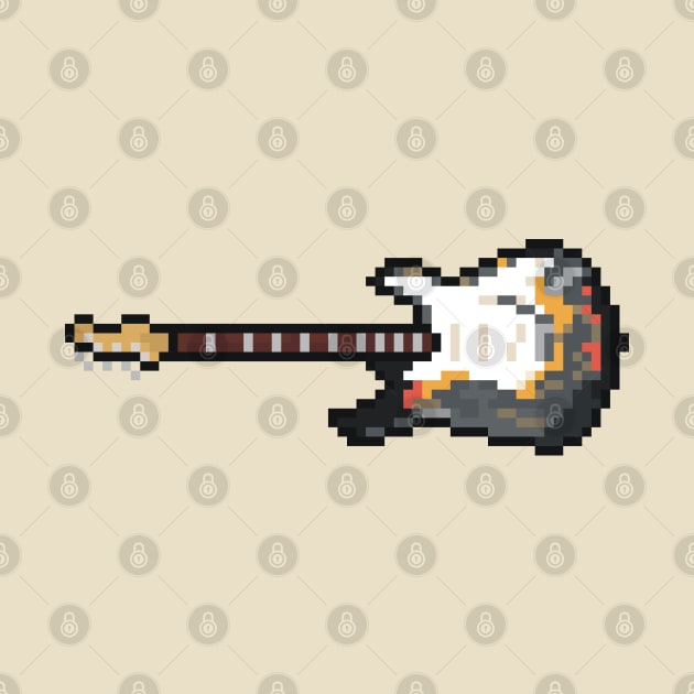 Pixel 1965 Burnt Astoria Lefty Guitar - Music - T-Shirt | TeePublic