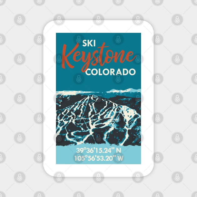 Keystone Mountain Vintage Ski Poster - Ski - Magnet | TeePublic