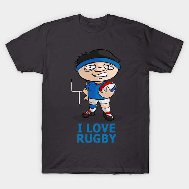 I love Rugby - Caricature - T-Shirt | TeePublic